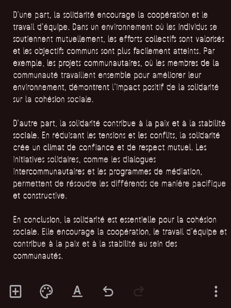 Des Arguments Sur L'importance de La Solidarité | PDF