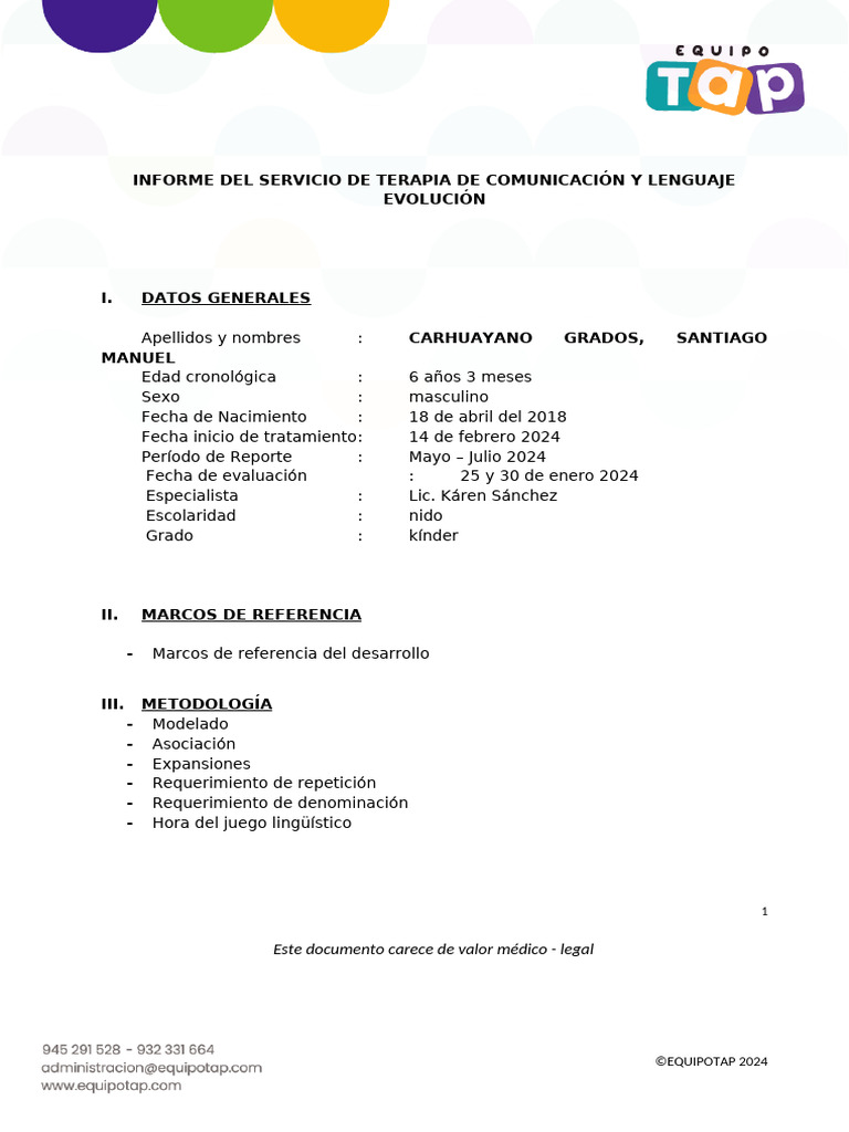 Evo TL Julio 2024 Santiago Carhuayano | PDF | Lingüística ...