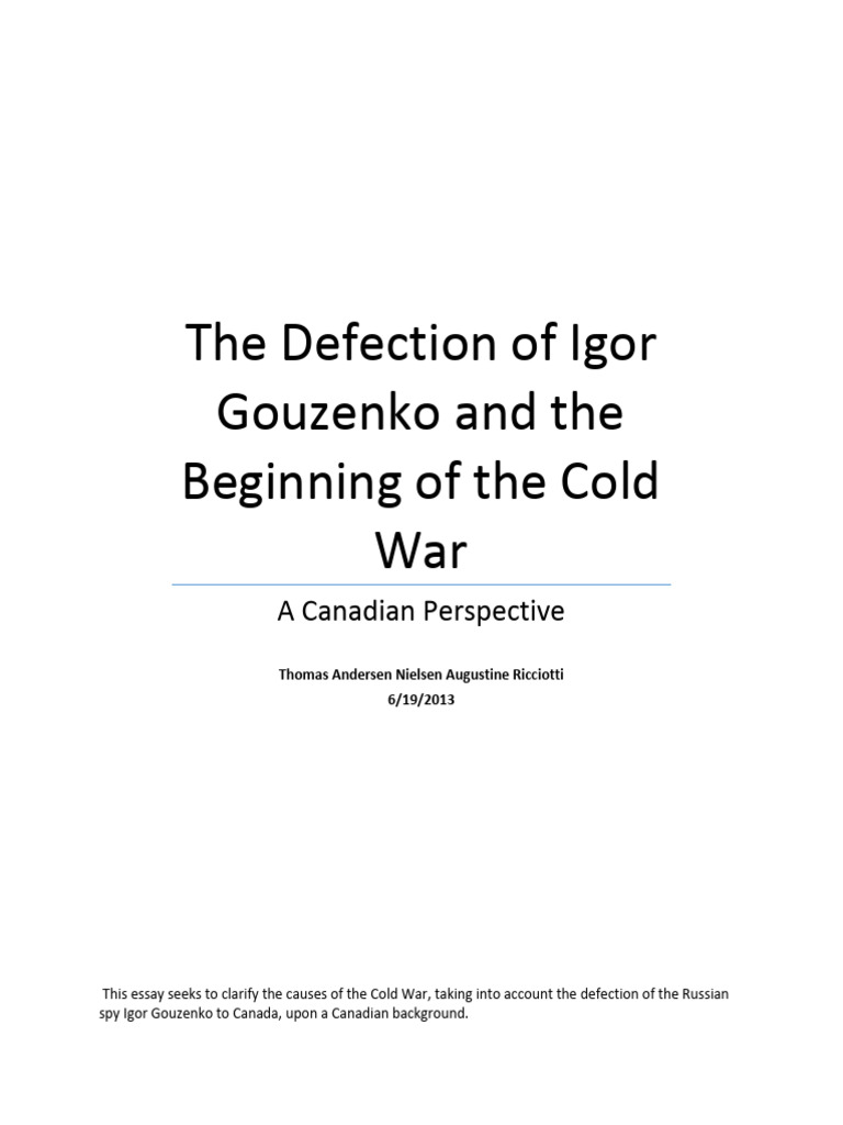 The Defection of Igor Gouzenko and The B | PDF | Cold War | Cuban ...