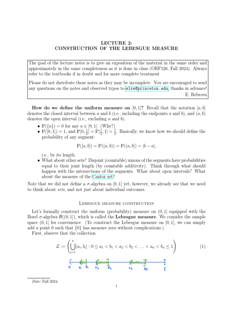 Orf526 f24 Lec2 | PDF | Measure (Mathematics) | Interval (Mathematics)