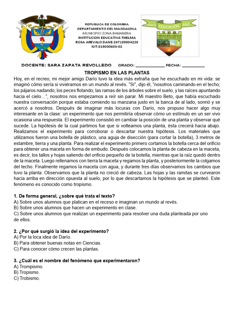 Tropismo en Las Plantas | PDF