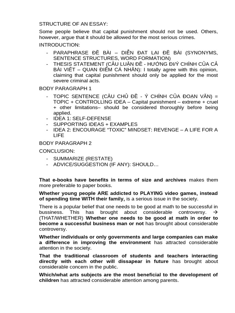 STRUCTURE OF AN ESSAY | PDF