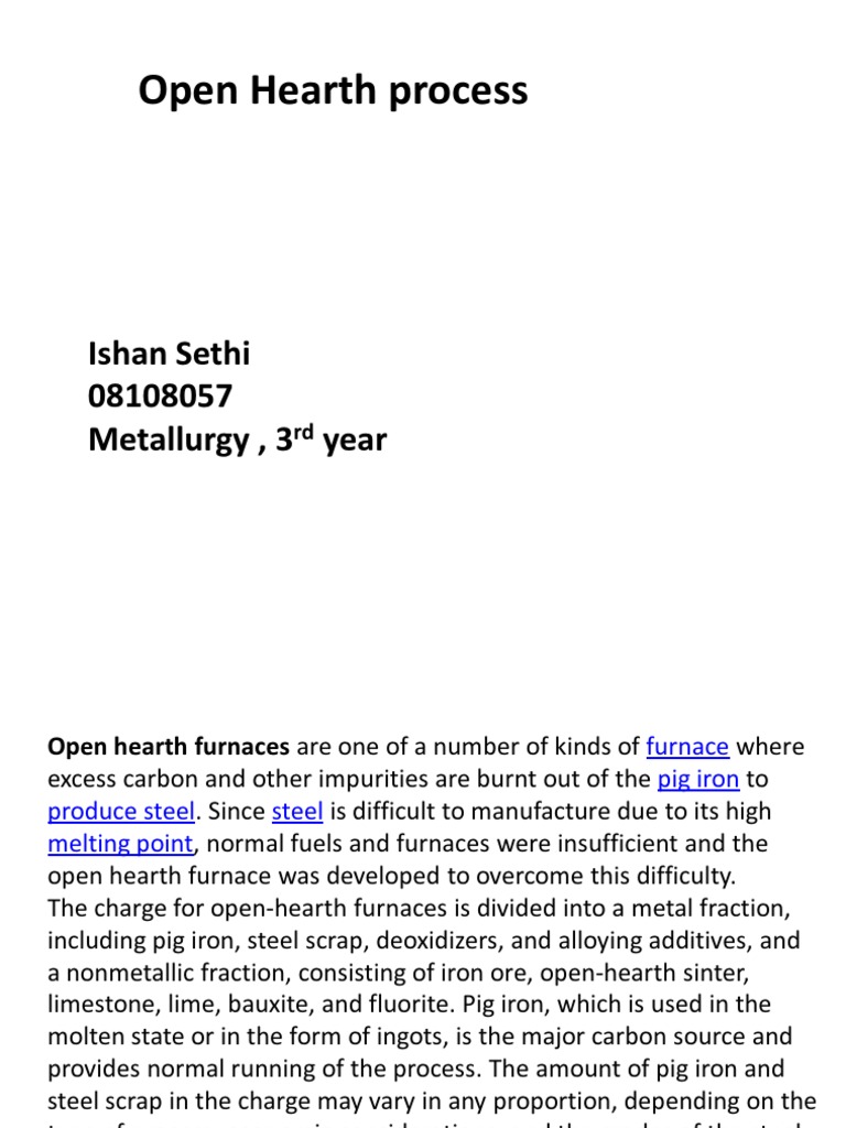 Open Hearth Process Overview | PDF | Science & Mathematics