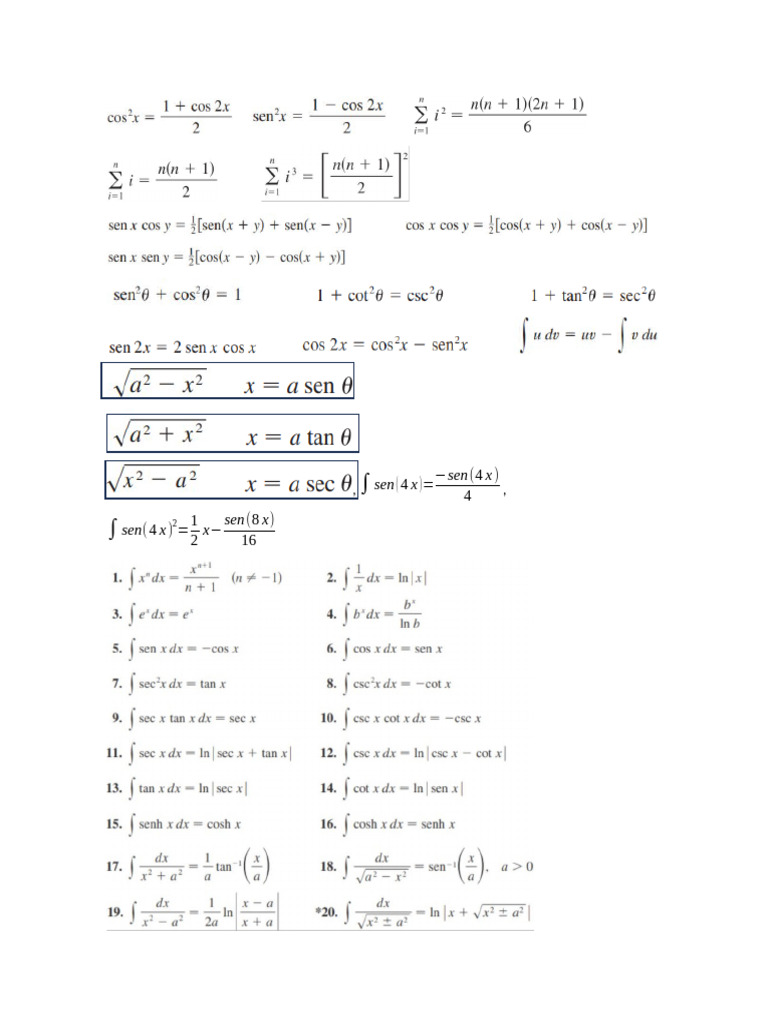 Formulas Integral | PDF