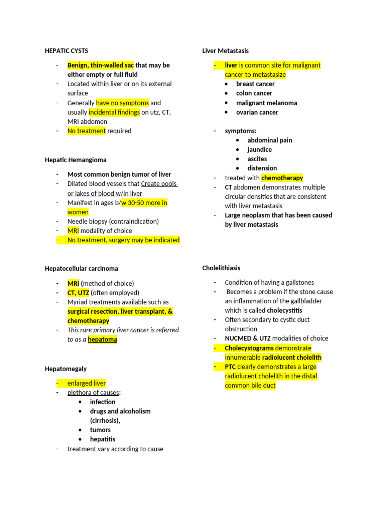 Hepatic Cysts | PDF | Liver | Gallbladder