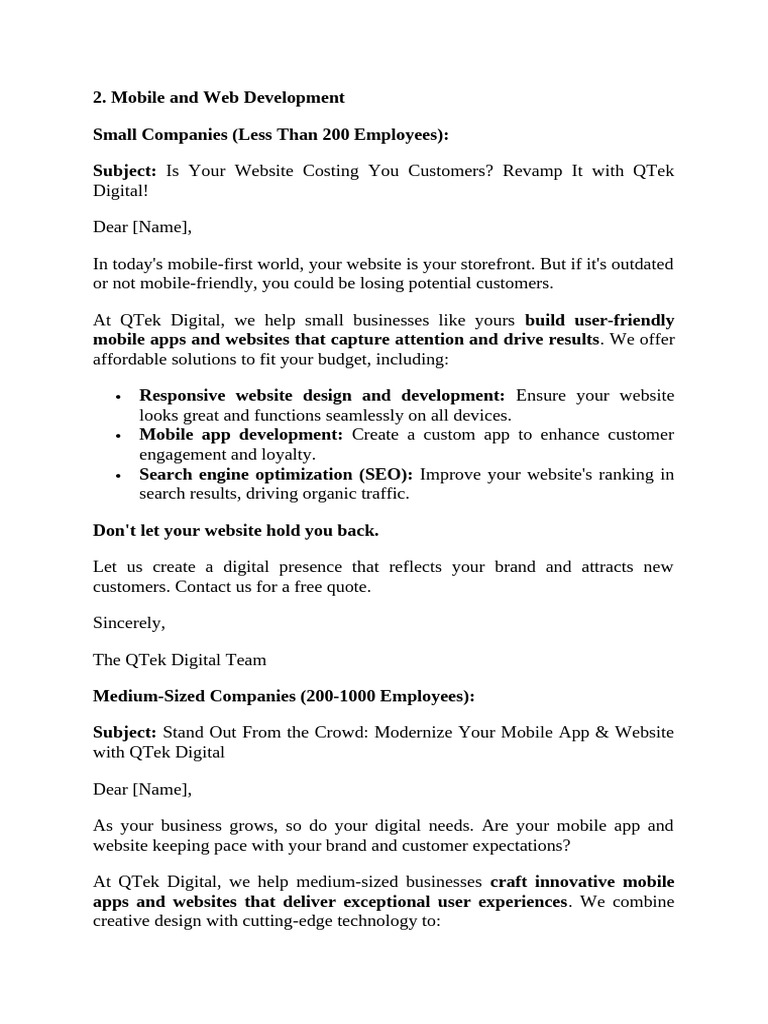 Mobile and Web Development Template | PDF | Web Development | Mobile App