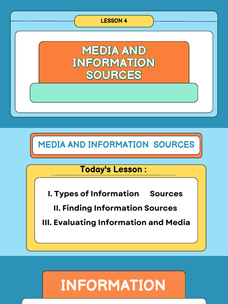 Lesson No.4: Media and Information Sources | PDF