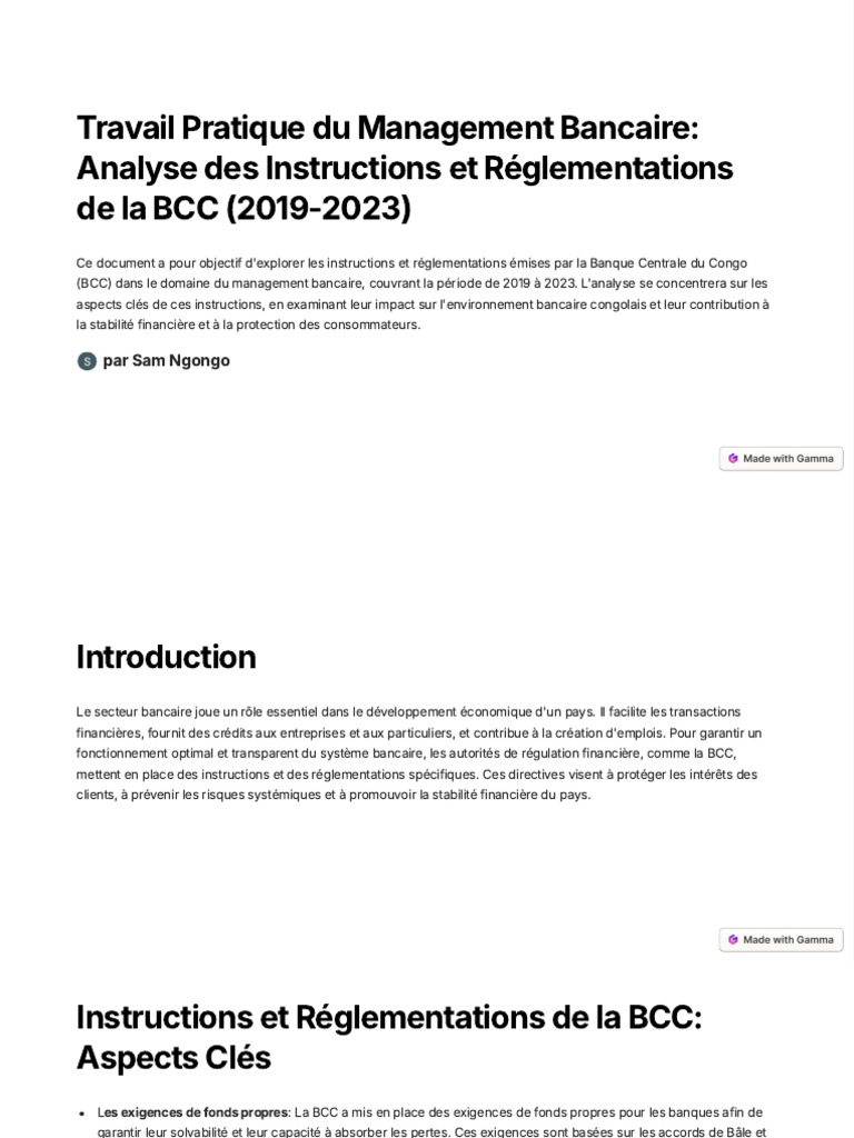 Réglementations BCC : Impact et Analyse | PDF | Banques | Crédit