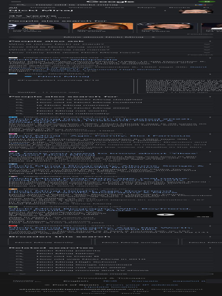 How Old Is Nicki Minaj - Google Search | PDF