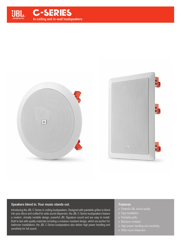 JBL C-Series Spec Sheet English | PDF | Loudspeaker | Audio Engineering