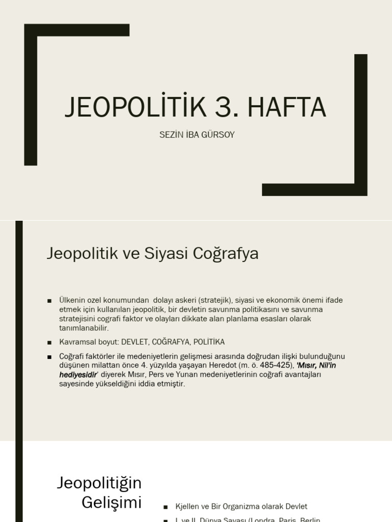 Jeopolitik Sunu 3. Hafta | PDF