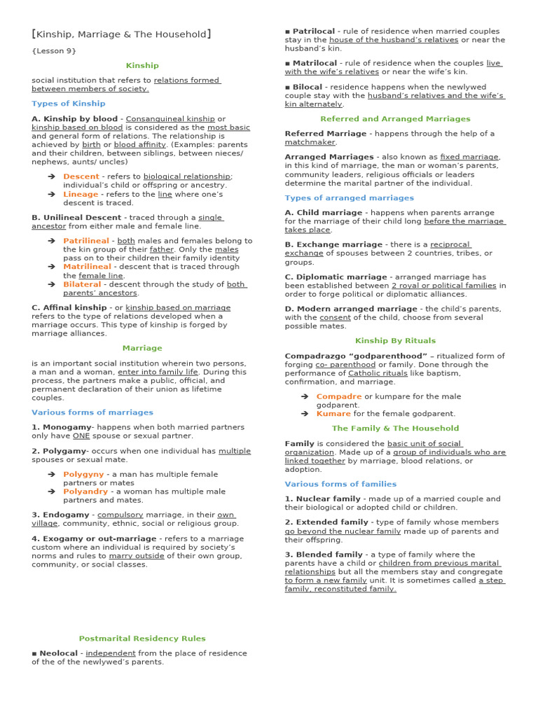 Kinship PDF | PDF | Kinship | Marriage