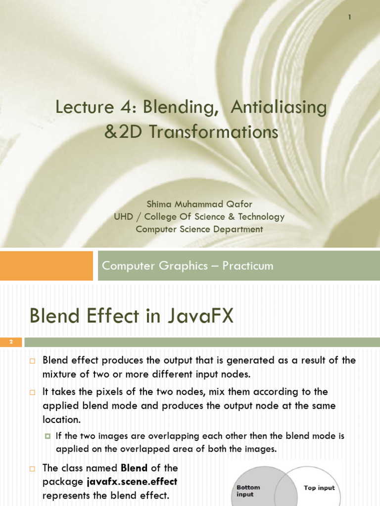 Lecture 4 - Blending & Antialiasing | PDF | Color | Imaging