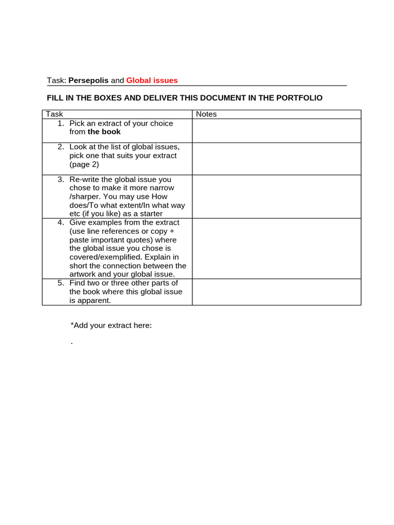 Persepolis and Global Issues LK | PDF | Society | Rights