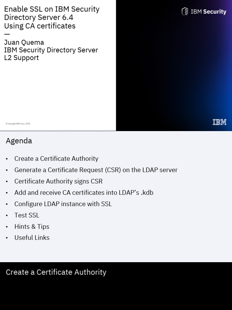 Enable SSL On SDS6.4 Using CA Certificates | PDF | Public Key ...