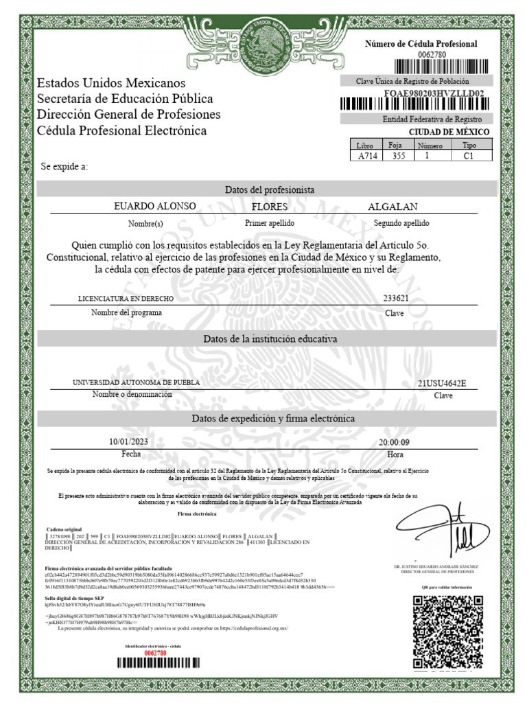 CEDULA Eduardo | PDF