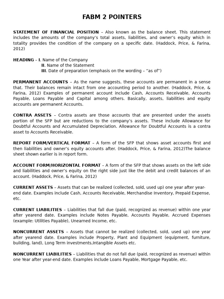 Fabm 2 Pointers | PDF | Equity (Finance) | Debits And Credits