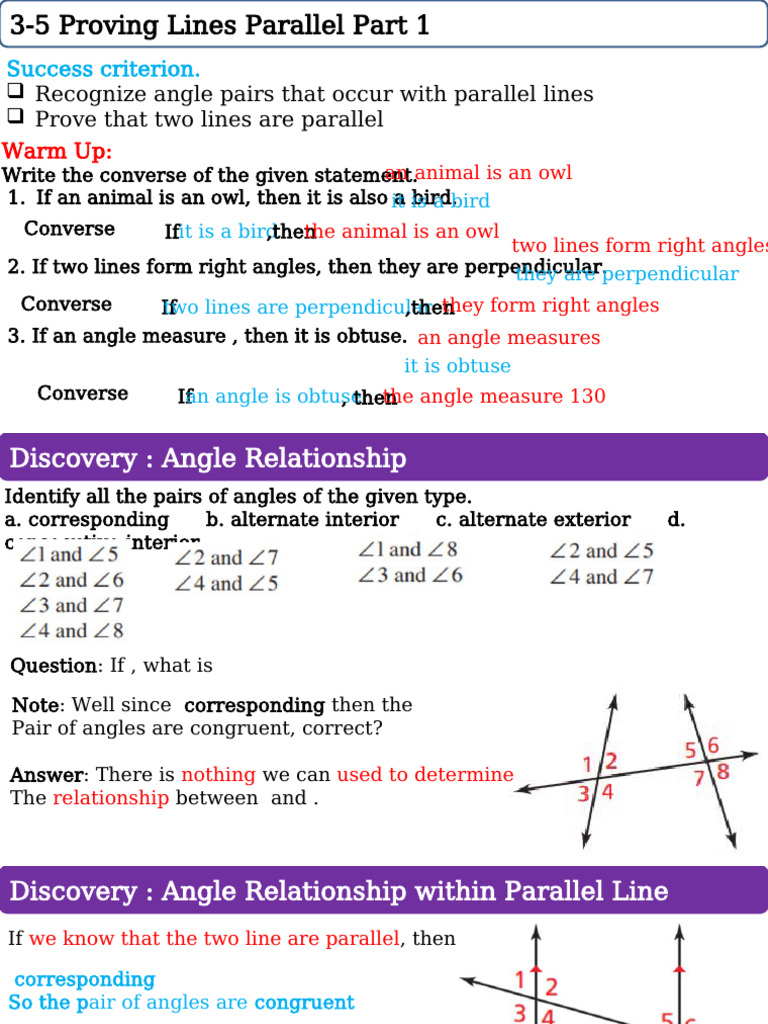 3-5 Proving Lines Parallel | PDF | Classical Geometry | Geometry