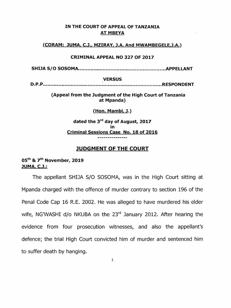 Tanzania Court Appeal Analysis | PDF | Appeal | Trials