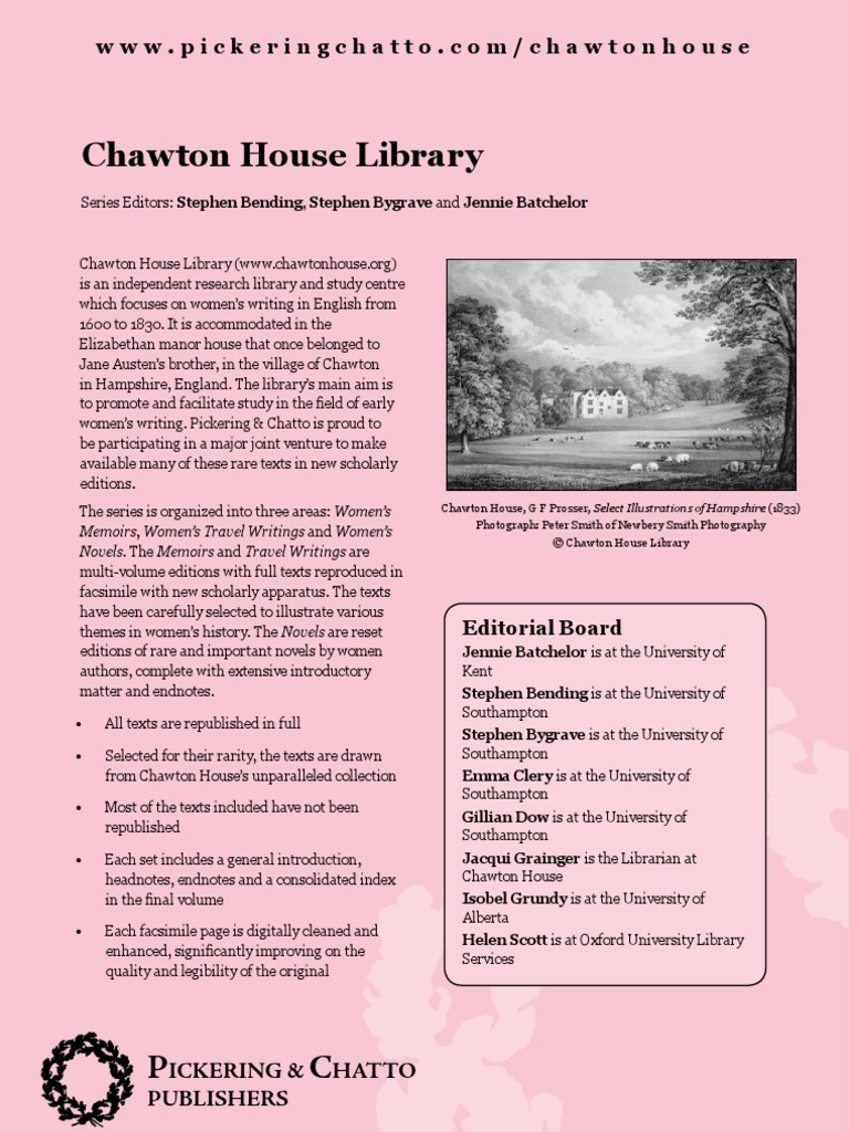 Chawton House Library Leaflet | Download Free PDF | Novels | Romance Novels