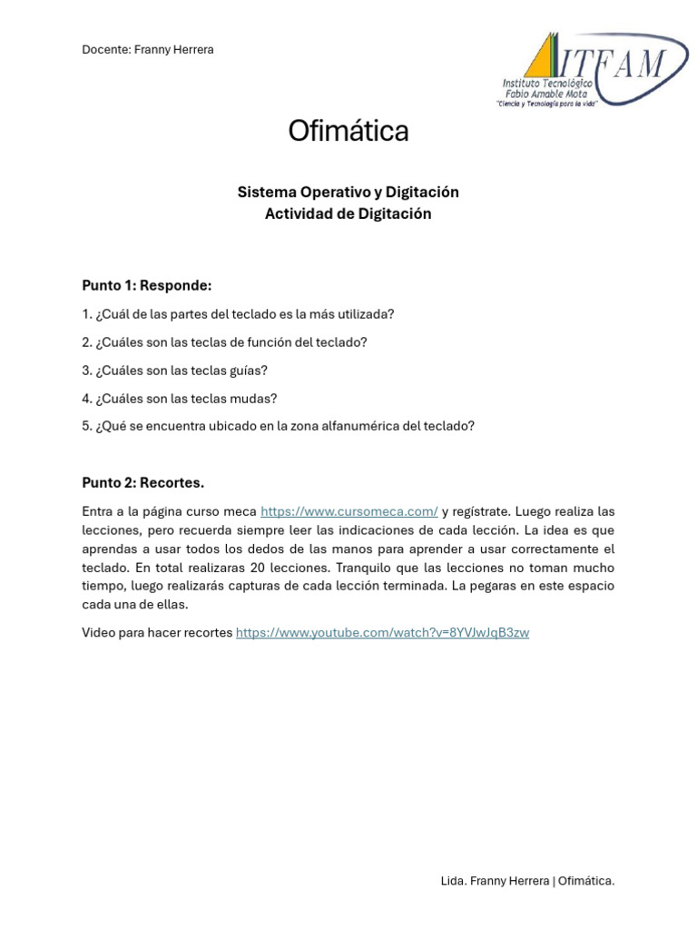 Ofim Tica Digitacion | PDF