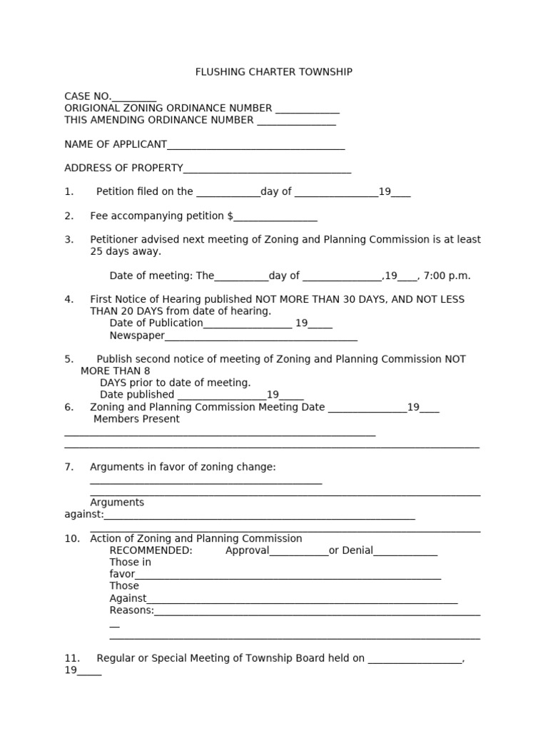 Flushing Township Zoning Ordinance Process | PDF | United States Law ...