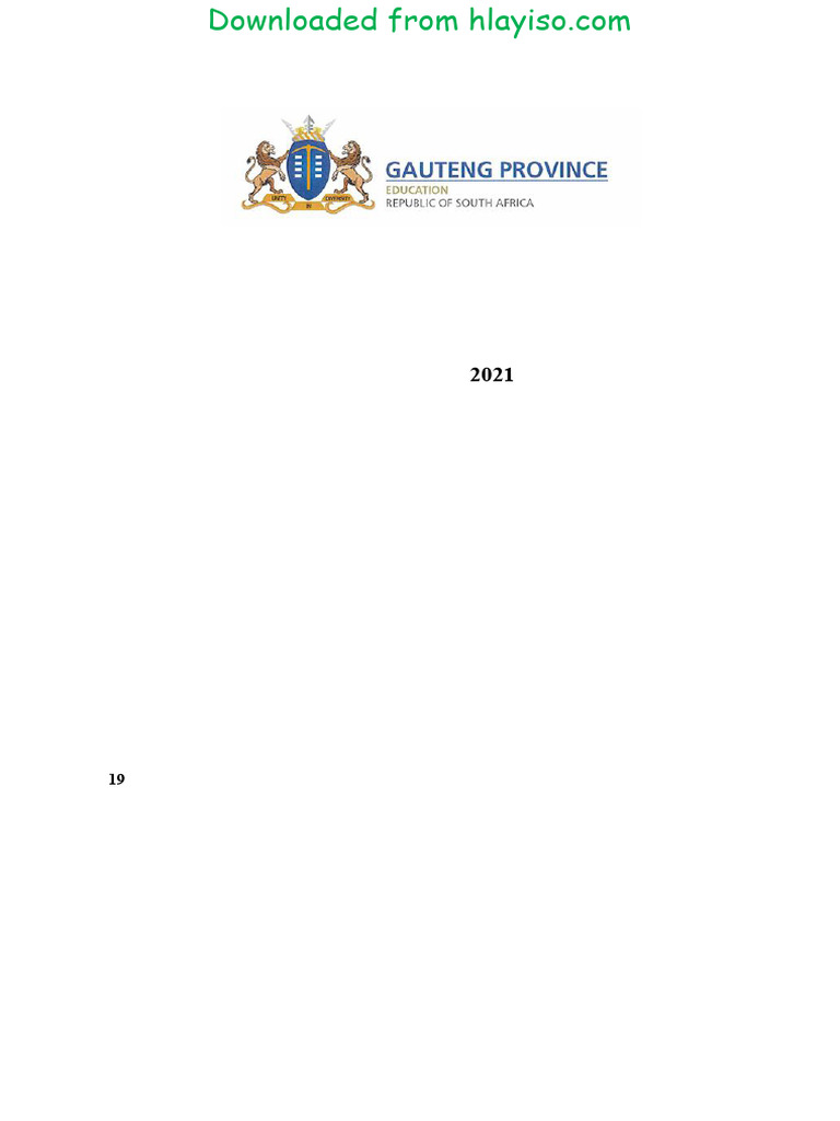 2021 GRADE 9 MATHS FINAL EXAM GP - Hlayiso - Com | PDF