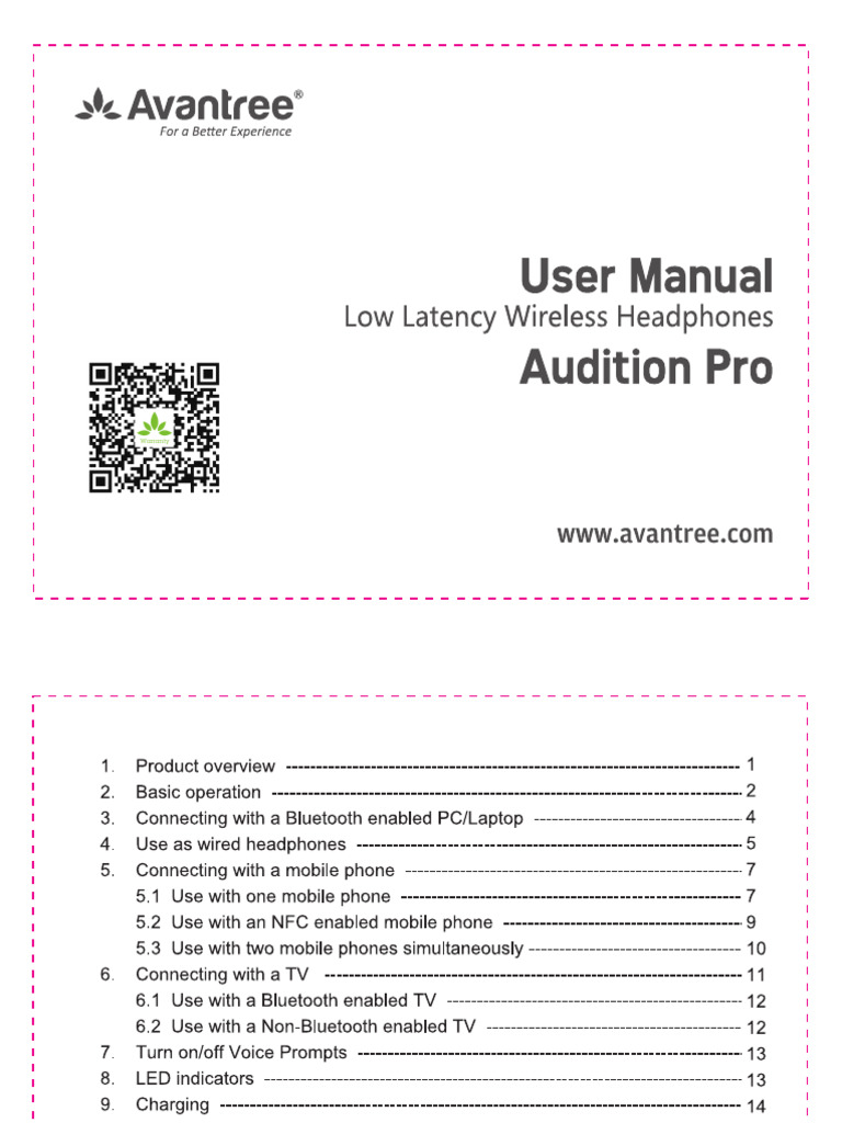 Avantree Audition Pro User Manual | PDF