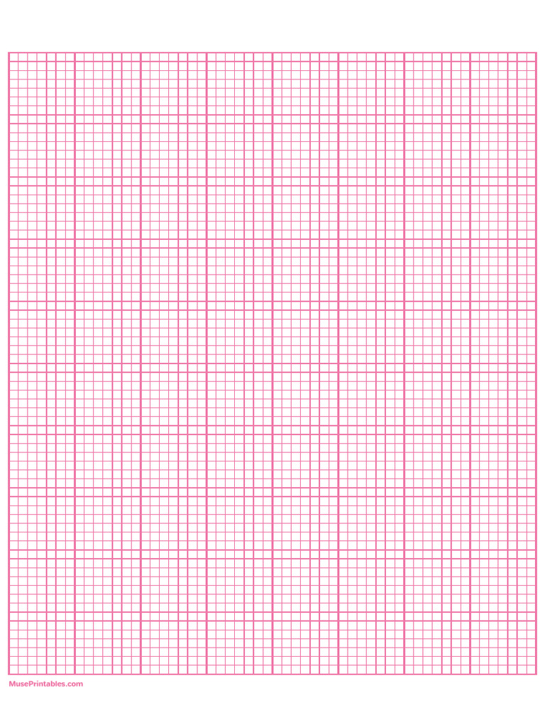 7 Squares Per Inch Pink Graph Paper A4 Watermarked | PDF