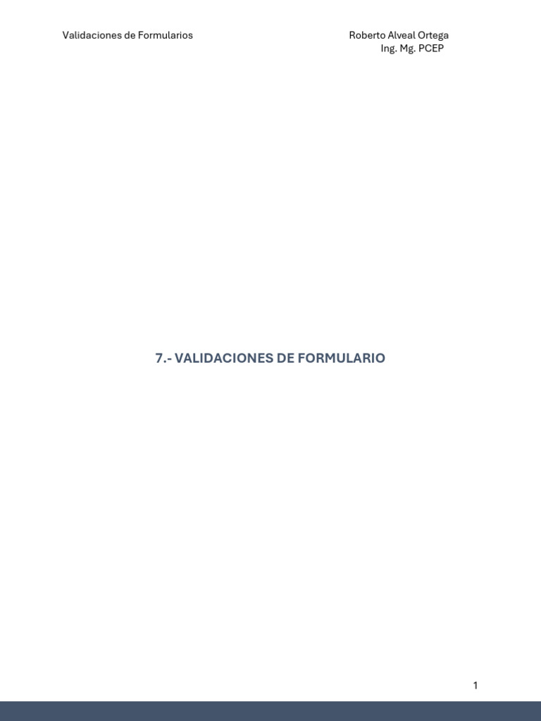 Validaciones de Formulario | PDF