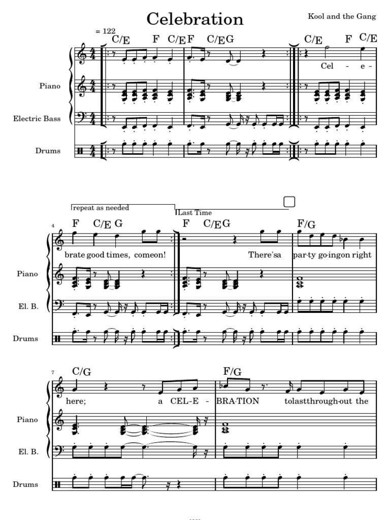Celebration (Lead Sheet With Lyrics) | PDF