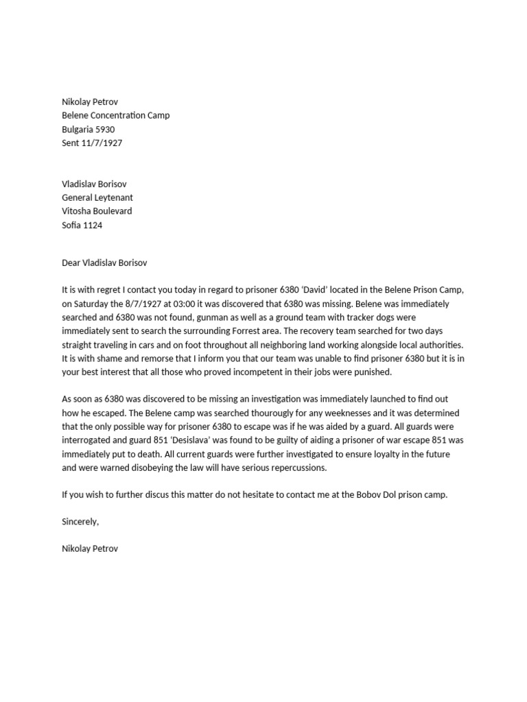 I Am David Letter Example Template | PDF | Travel | Mystery, Thriller ...