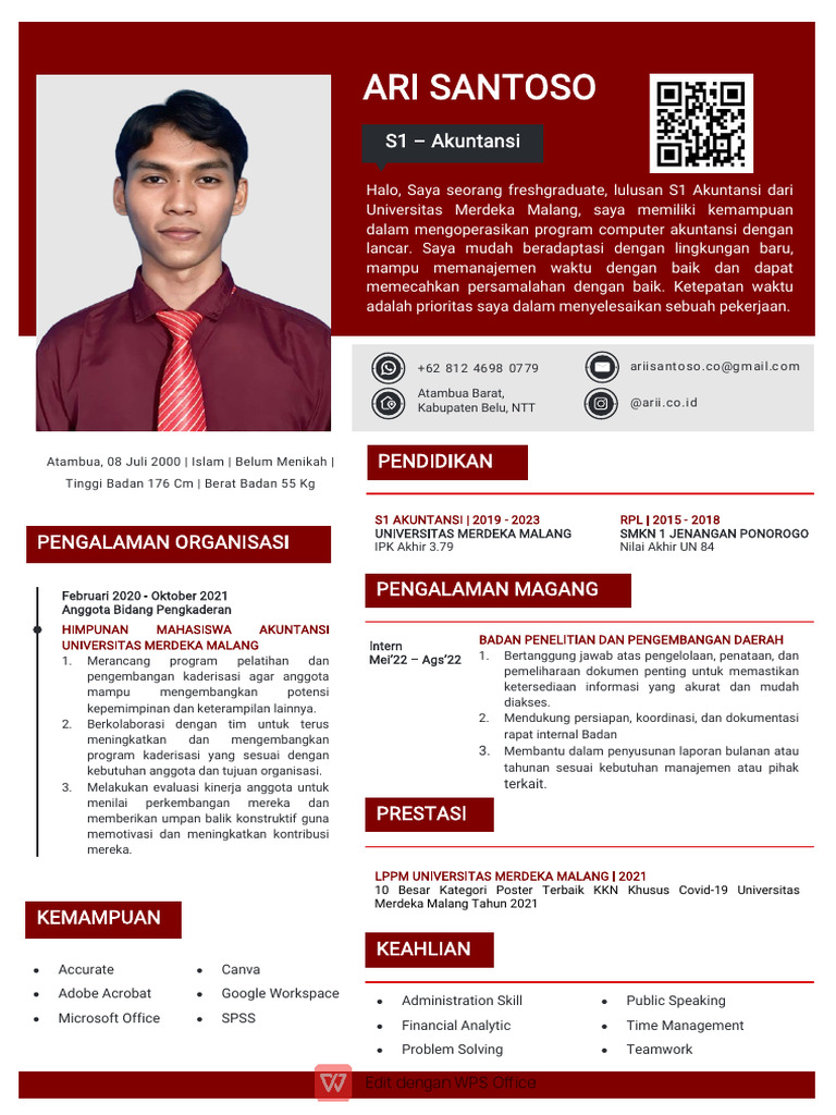 Berkas Lamaran Kerja CV. Cardinal Cargo & Logistic - Ari Santoso | PDF