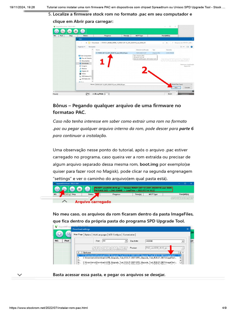 Instalação de Firmware PAC com SPD Tool | PDF
