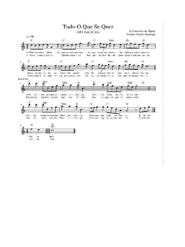 01-Tudo Que Se Quer Emilio Santiago - Piano e Vozes Violino | PDF