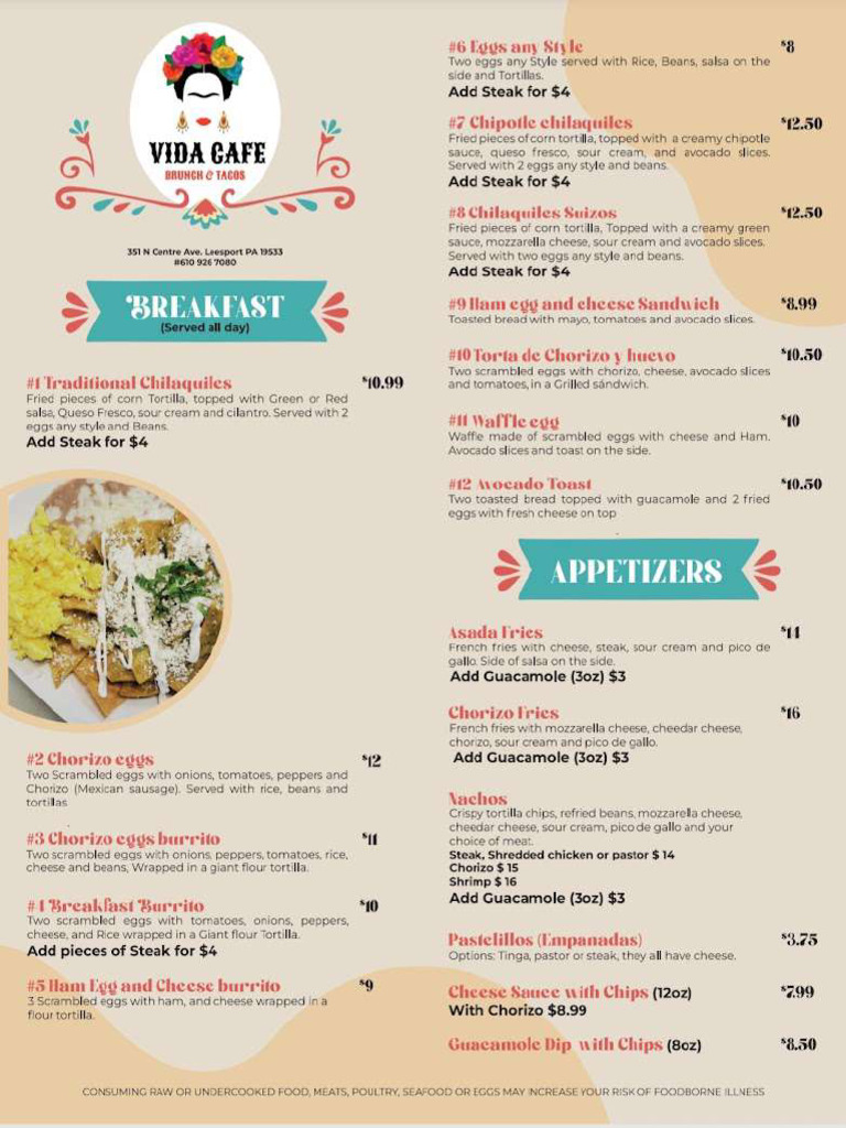 Cafeteria Menu Sample | PDF