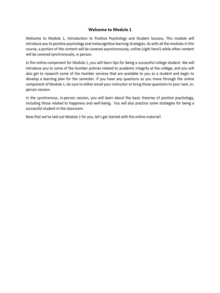 Welcome To Module1 - Transcript | PDF