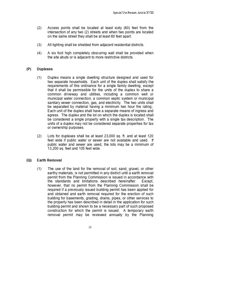 Earth Removal Requirements | PDF