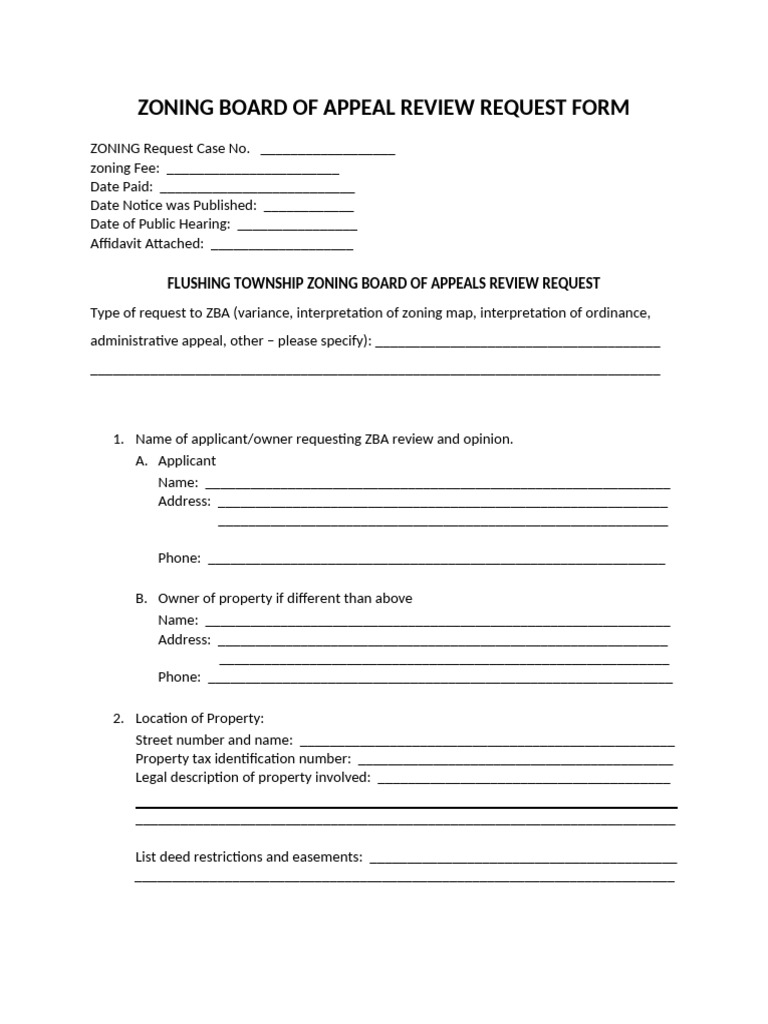 ZONING Review REQUEST FORM 2022 | PDF | Property Law | Common Law