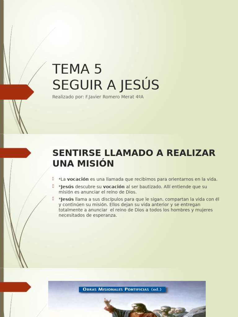Tema 5 Seguir A Jesus | PDF