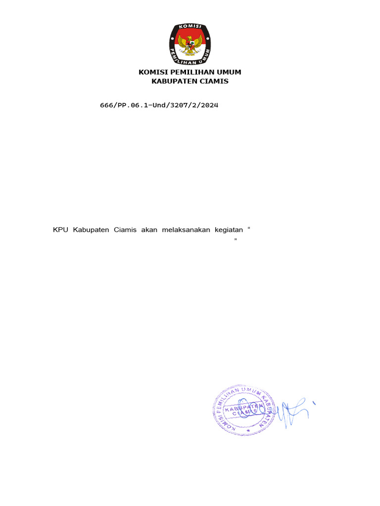 Undangan Jalan Sehat Semarak Pilkada 2024 - Adhoc | PDF