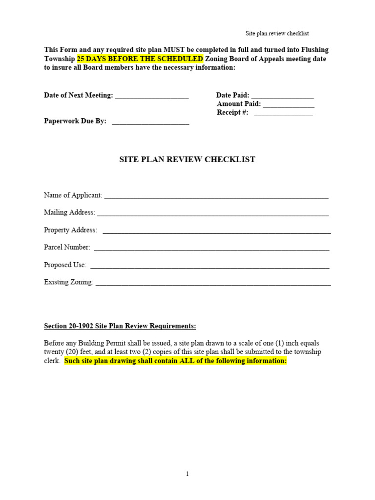 Site Plan Review Checklist Template | PDF | Storm Drain | Earth Sciences