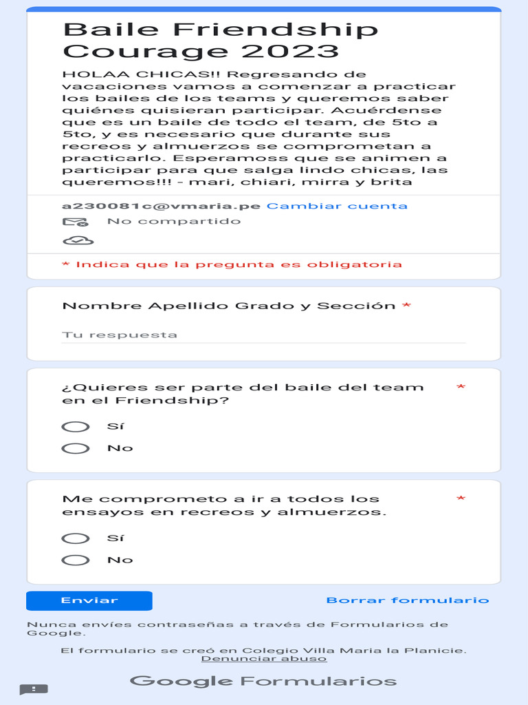 Baile Friendship Courage 2023 | PDF