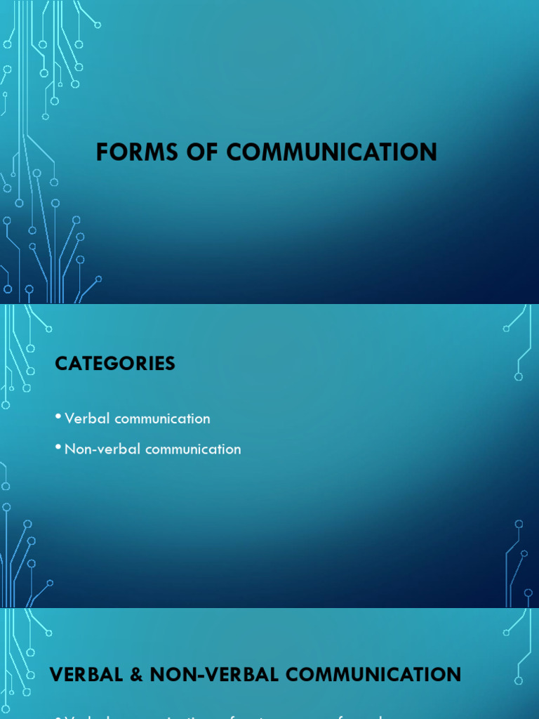 Forms of Communication (1) PDF | PDF | Communication | Nonverbal ...