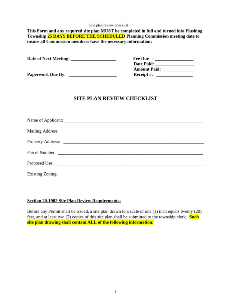 Site Plan Checklist PC (2018) | PDF | Storm Drain | Water