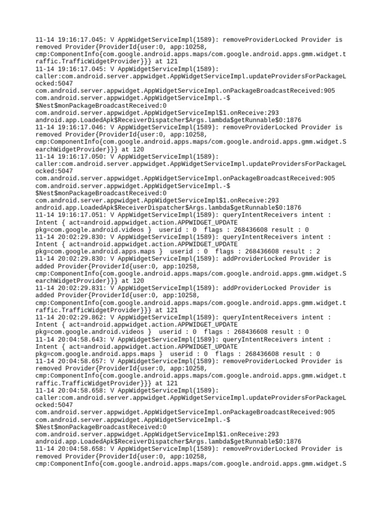 Appwidget History Log1 | PDF | System Software | Mobile Software