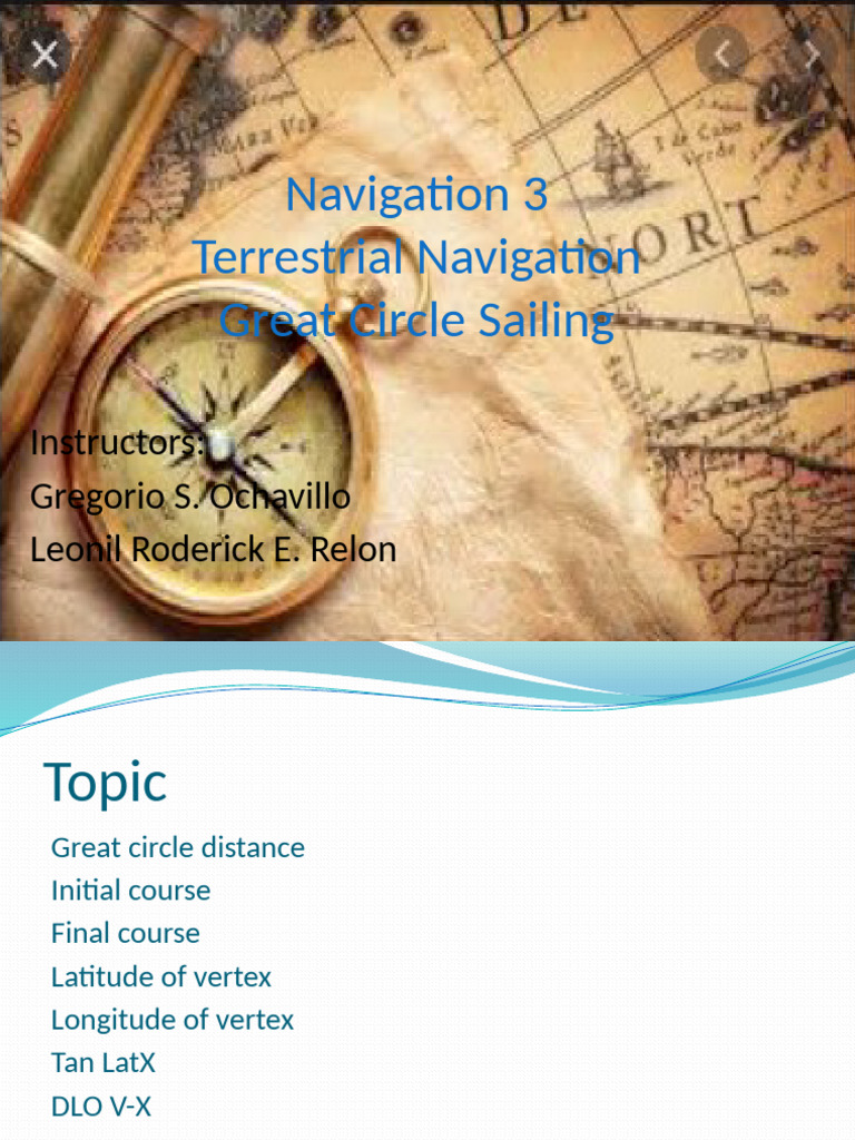 Great Circle Sailing | PDF | Latitude | Longitude