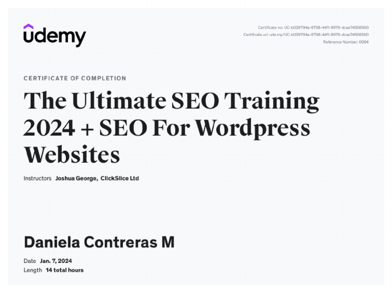 The Ultimate SEO Training 2024 Certificate Udemy | PDF