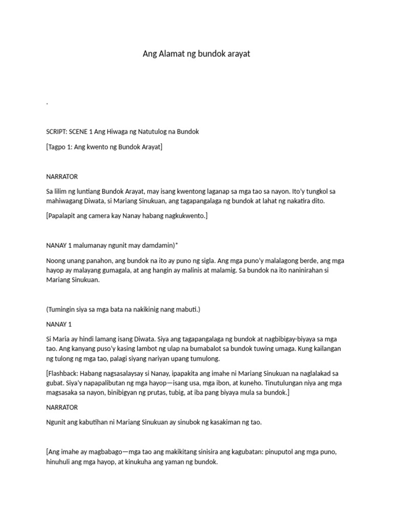 Ang Alamat NG Bundok Arayat | PDF