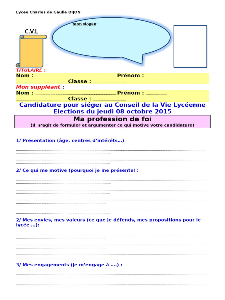 Profession de Foi CVL | PDF